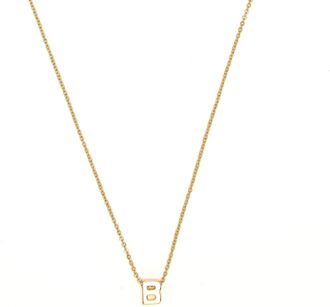 Luxenter Alphabet-Halskette mit 18-kar&auml;tigem Gold - Buchstabe B, Mediano, Metall, Ohne Edelstein