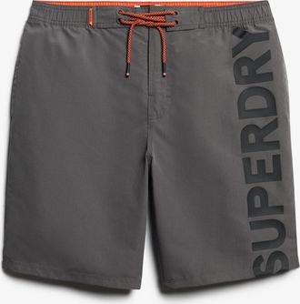 Superdry Herren Klassische 48-cm-Boardshorts mit Logo Anthrazit XL