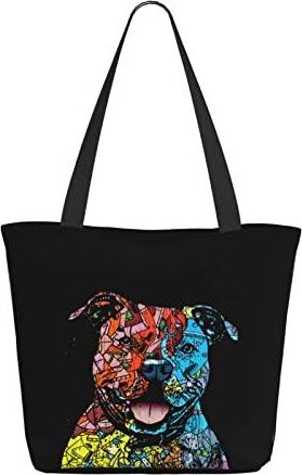 AOOEDM Pitbull Florecent Dog Ladies Shopping Bag 13x11x7in.Le cadeau parfait pour la Saint-Valentin.Cest de la Saint-Valentin pour maman, fille, &eacute;pouse, etc