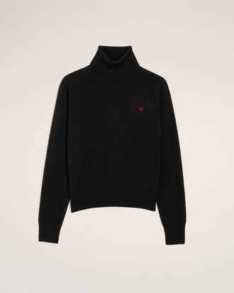 Ami Pull Noir Col Roul&eacute; Ami De Coeur En Laine Noir - XXL - Homme