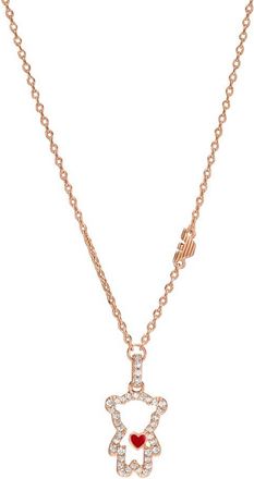 Emporio Armani Damenkette Anhänger Metall rosévergoldet, EGS3162221