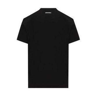 Dsquared2 Cotton Logo T-Shirt - - Tops - Herren - Schwarzk - M