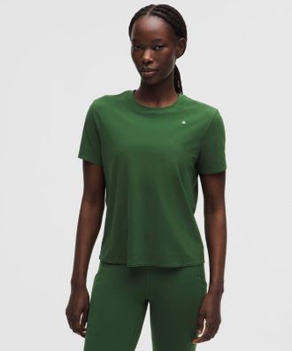 lululemon Tennis-Kurzarmshirt mit Ventilationsschlitzen f&uuml;r Frauen - Gr&ouml;&szlig;e M in Ivy Grove
