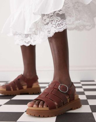 Timberland Clairemont Way - Sandales style pêcheur en cuir - Bordeaux-Rouge