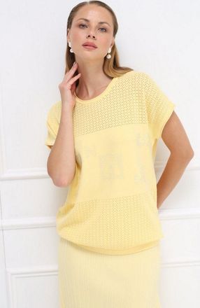 Passioni T-Shirt aus Strick mit Strassdetails