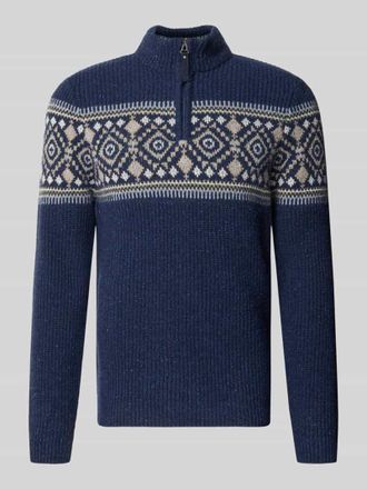 Ragman Regular Fit Norwegerpullover mit Troyer-Kragen