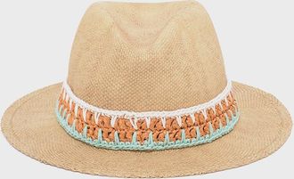 Gerard Darel Chapeau en raphia à bande colorée - NIRMA - Sable
