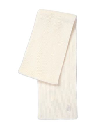 Parajumpers écharpe en maille à design côtelé - Blanc