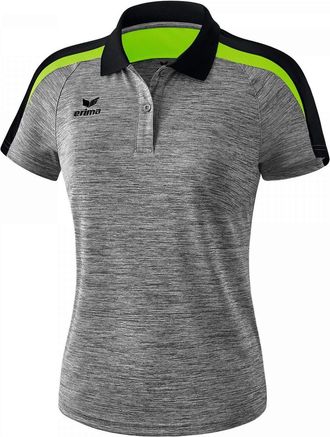 Erima Damen Poloshirt Poloshirt, grau melange/schwarz/green gecko, 36, 1111837
