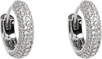 Kate Spade New York Femme, Accessoires, Gris, Taille: ONE Size Brilliant Statements Pave Mini Huggies