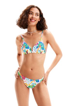 Desigual Damen Swim_Jungle_top Bikini Top, Wei&szlig;, S EU