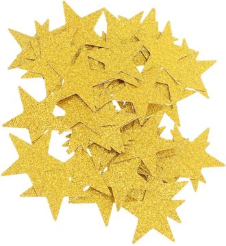 DOITOOL 100 Stück Goldene Stern Konfetti Papier Doppelseitig Sternform Bastelsterne für Geburtstag Hochzeit Party Tischdeko Kreative DIY Scrapbooking Dekorati