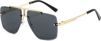 Generic Lunettes de soleil de luxe pour femmes et hommes - Lunettes de soleil tendance - Lunettes de soleil populaires pour f&ecirc;te, conduite, gris dor&eacute;, taille 