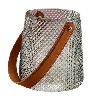 BESPORTBLE Glasvase mit Ledergriff Handgehaltene Kreative Blumenvase Graue Dekoration f&uuml;r Wohnzimmer B&uuml;ro und Zuhause