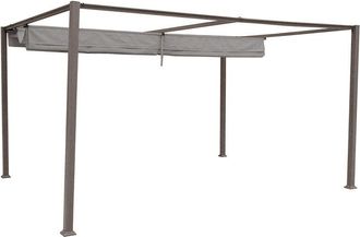 Hesperide Hesperide - Tonnelle de jardin en aluminium noisette 4 x 3 m - Toile polyester d&eacute;perlant 200 g/m&sup2; - Protection UPF 50+ - Montage facile