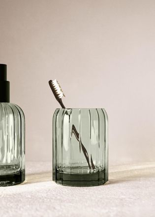 Mango Gobelet &agrave; brosse &agrave; dents en verre vert - Home - Taille unique - MANGO HOME