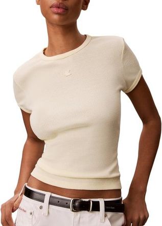 Calvin Klein T-shirt gaufr&eacute; en coton m&eacute;lang&eacute;