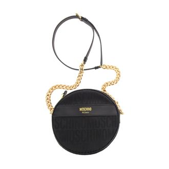 Moschino Runde Logo-Schultertasche - - Bags - Damen - Schwarzk - ONE SIZE