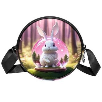 Generic Sac &agrave; bandouli&egrave;re rond pour femme, petit sac &agrave; bandouli&egrave;re avec fermeture &eacute;clair et bretelles r&eacute;glables style d&eacute;contract&eacute; pour femmes et filles