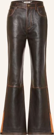 Sandro Sandro Bootcut-Hose Aus Leder braun
