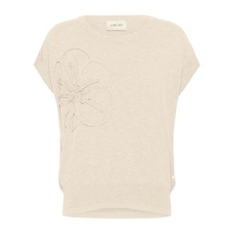 Cream Rundhals-Strickware - - Knitwear - Damen - Beige - XL