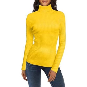 Generic Pull pour femme &agrave; col roul&eacute; et manches longues - Coupe ajust&eacute;e - Doux - Confortable - L&eacute;ger - Chaud - Pour lautomne et lhiver - Pour le bureau et le q