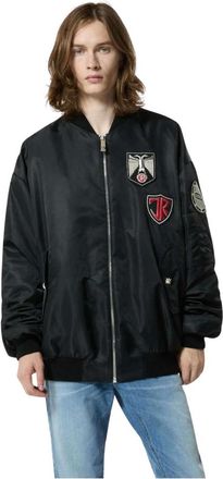 John Richmond Homme, Vestes, Noir, Taille: M Bomber avec patchs appliqu&eacute;s
