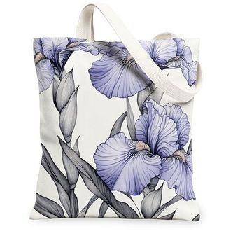 Generic Sac fourre-tout en toile avec fleurs diris printaniers pour le shopping, 33 x 38 cm, simple et mignon, sac d&eacute;picerie r&eacute;utilisable pour femme, motif bo