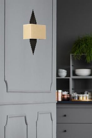 Opviq Elegant Wall Lamp with Metal Body & Fabric Lampshade, 30 cm Diameter, 65 cm Height | Gold & Black Finish, E14 Socket, Max 40W | Perfect for Modern Dec