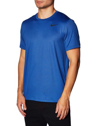 Nike Nike Herren M NK TOP SS HPR Dry T-Shirt, Obsidian/Game royal/Htr/(Black), 4XL-T