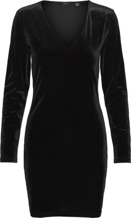 Vero Moda Damen Vmeffie Ls Short Dress JRS Ga Minikleid, Black, Small