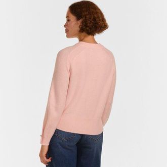 Lands End Wool Touch Cardigan mit Rundausschnitt, Damen, Gr&ouml;&szlig;e:36-38 regular, Pink, by Lands End
