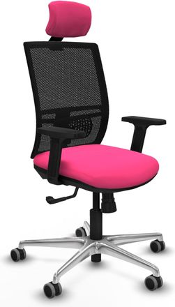 Piqueras y Crespo B&uuml;rostuhl in Rosa, 2D-Armlehnen, h&ouml;henverstellbare Lendenwirbelst&uuml;tze und h&ouml;henverstellbares Kopfteil, ausgestattet mit 4 Positionen, Schwarz/Rosa