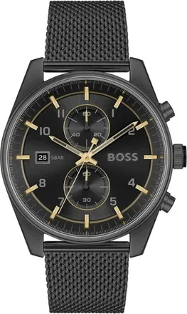 HUGO BOSS Homme, Accessoires, Noir, Taille: ONE Size Montre habill&eacute;e en acier inoxydable