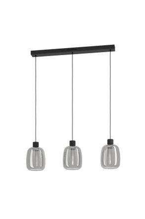 Eglo connect.z Smart-Home LED Pendelleuchte Molochio-Z, H&auml;ngelampe 3-flammig aus schwarzem Metall und Rauchglas, ZigBee, App und Sprachsteuerung Alexa, war