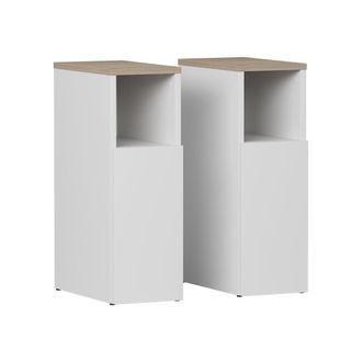 Vicco Nachttisch Enton, Weiß/Sonoma, 2er Set