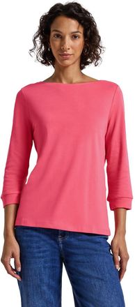 Street One Damen 3227440 Basic U-Boot Shirt, Almond Coral, 36