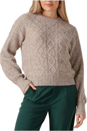 Object Objsaggia Lo Cable Knit Pullover Div - - Knitwear - Damen - Beige - XL