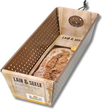 RBV BIRKMANN Birkmann, Laib & Seele Brotbackform perforiert, Bronze, 30 cm, Karbonstahl, Antihaftbeschichtung, mit Rezept, 210523