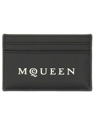 Alexander McQueen Calf Leather Card Case - Black
