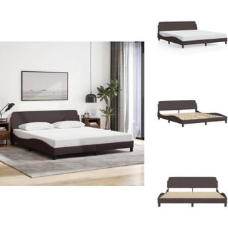 vidaXL Bettgestell ohne Matratze Dunkelbraun 180x200 cm Stoff - Bettsofa - Doppelbett - Boxspringbetten - Lattenrost - Holzrahmen