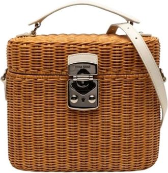 Miu Miu Pre-owned Rattan Satchel - Femme - Pre-owned - Brun - Taille: ONE Size