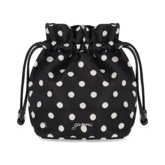 Ganni Bedruckter Bou Bucket Pouch mit Punkten - - Bags - Damen - Schwarzk - ONE SIZE