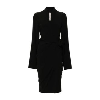 Rick Owens Femme, Robes, Noir, Taille: 40 FR Robe Midi Cache-coeur Noire