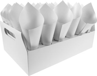 Amosfun Konfetti Halterbox mit St&auml;nder f&uuml;r Hochzeiten Blumenstrau&szlig;halter aus Wei&szlig;em Karton 30 Fach Kegelbox f&uuml;r Selbstgemacht Partydekoration und Bl&uuml;tenbl&auml;tte