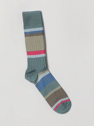 Paul Smith Chaussettes &agrave; rayures multicolores en coton bio c&ocirc;tel&eacute;