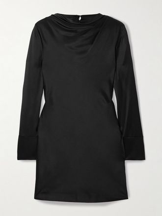 Veronica de Piante Amal Minikleid Aus Satin Aus Einer Seidenmischung - Schwarz