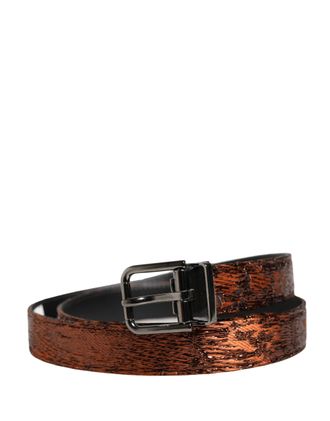Dolce & Gabbana Men Brown Classic Polyester Metal Buckle Belt Me Calf Leather
