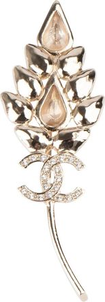 Chanel Halskette - Chanel Crystal Leaf CC Brooch - Gr. unisize - in Mehrfarbig - f&uuml;r Damen