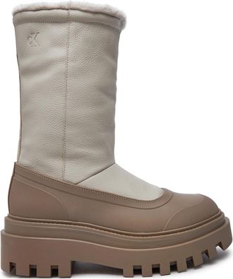 Calvin Klein Jeans Schneeschuhe Calvin Klein Jeans Flatform Chelsea Boot Padded YW0YW01558 Beige